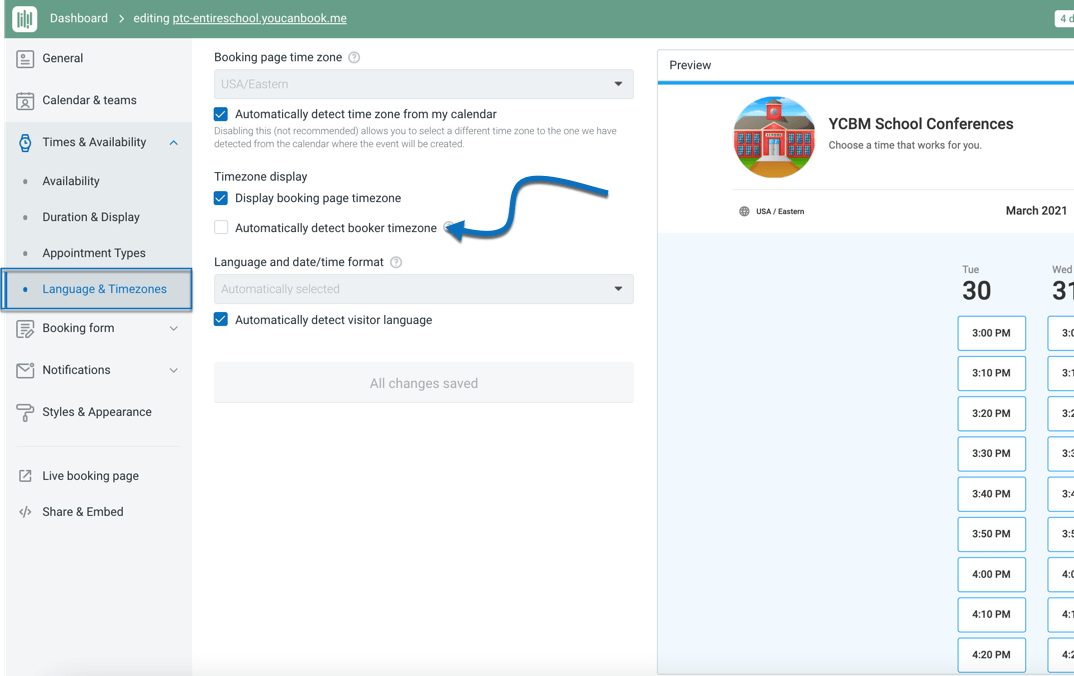 Setting up a Parent Teacher conference booking page – YouCanBookMe