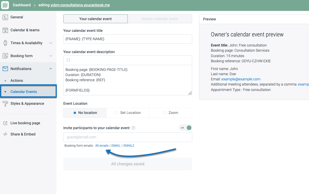 Invite multiple participants to a meeting – YouCanBookMe