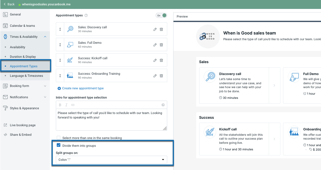 Offer multiple length appointments on a single booking page – YouCanBookMe