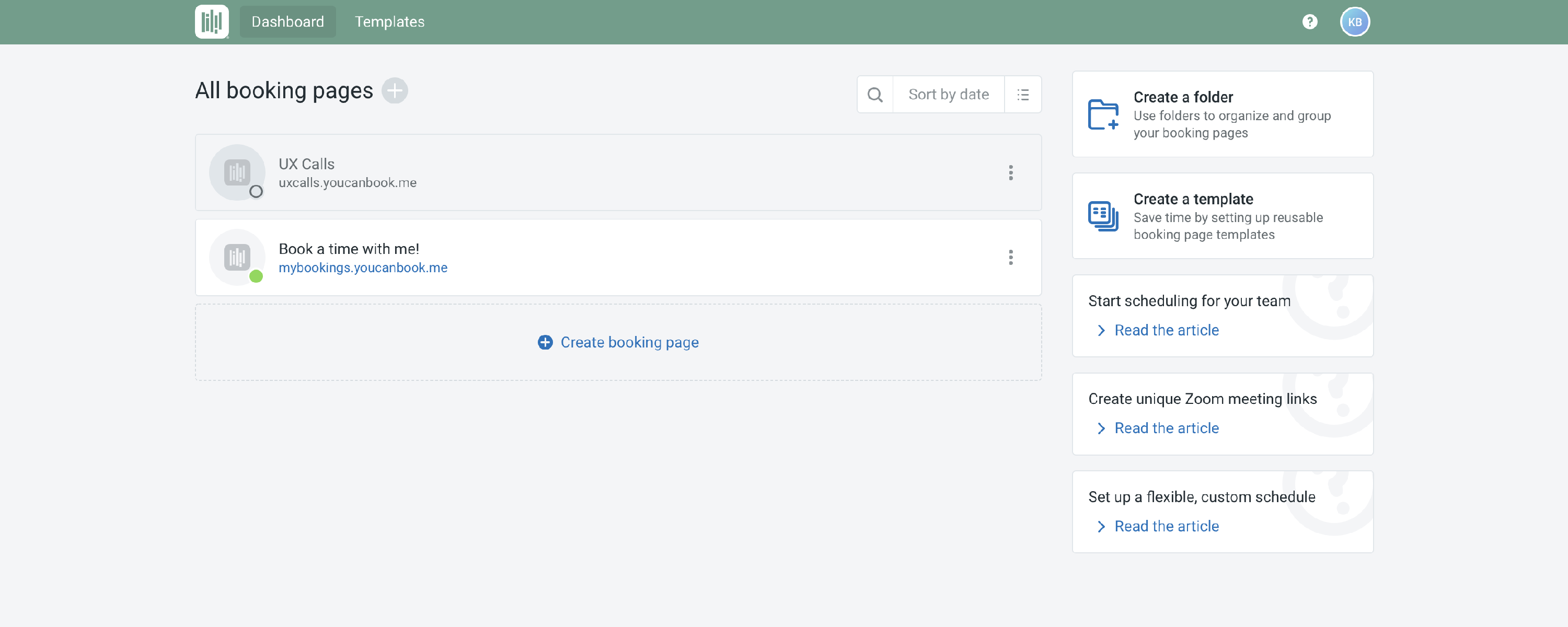 Apply templates to booking pages – YouCanBookMe