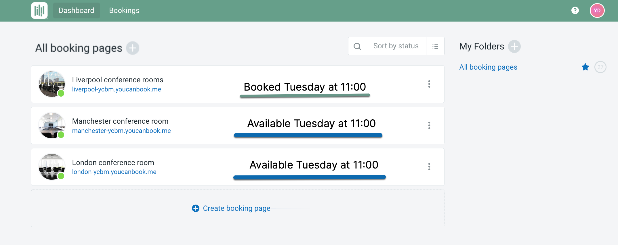 Availability across booking pages – YouCanBookMe