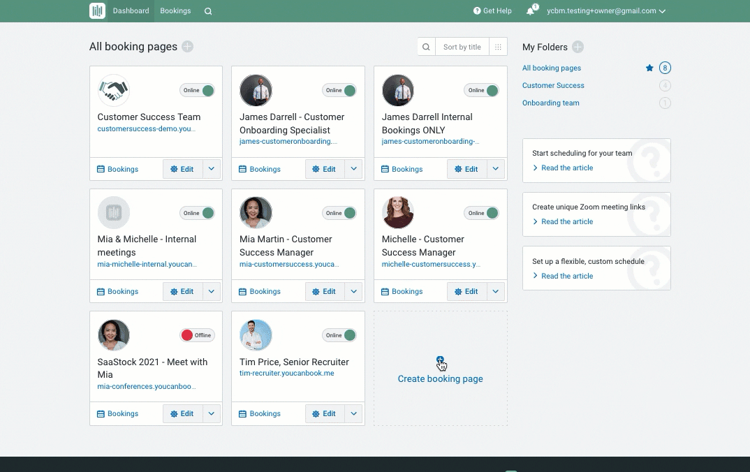 Set up an individual booking page for a team member – YouCanBookMe
