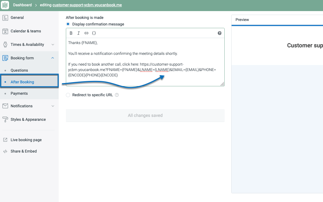 Allow for quick follow up Bookings – YouCanBookMe