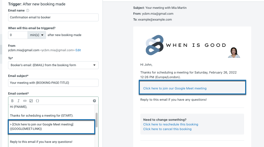 Generate unique Google Meet links for bookings – YouCanBookMe
