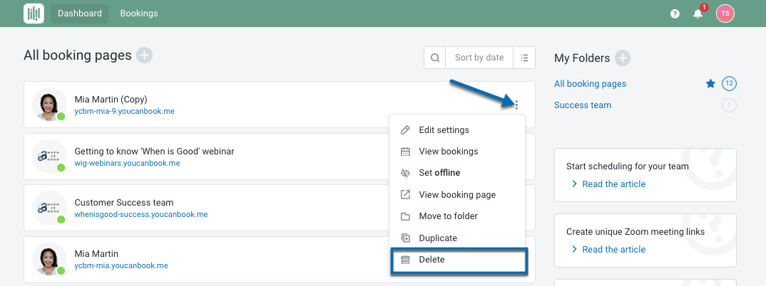 Creating multiple booking pages – YouCanBookMe