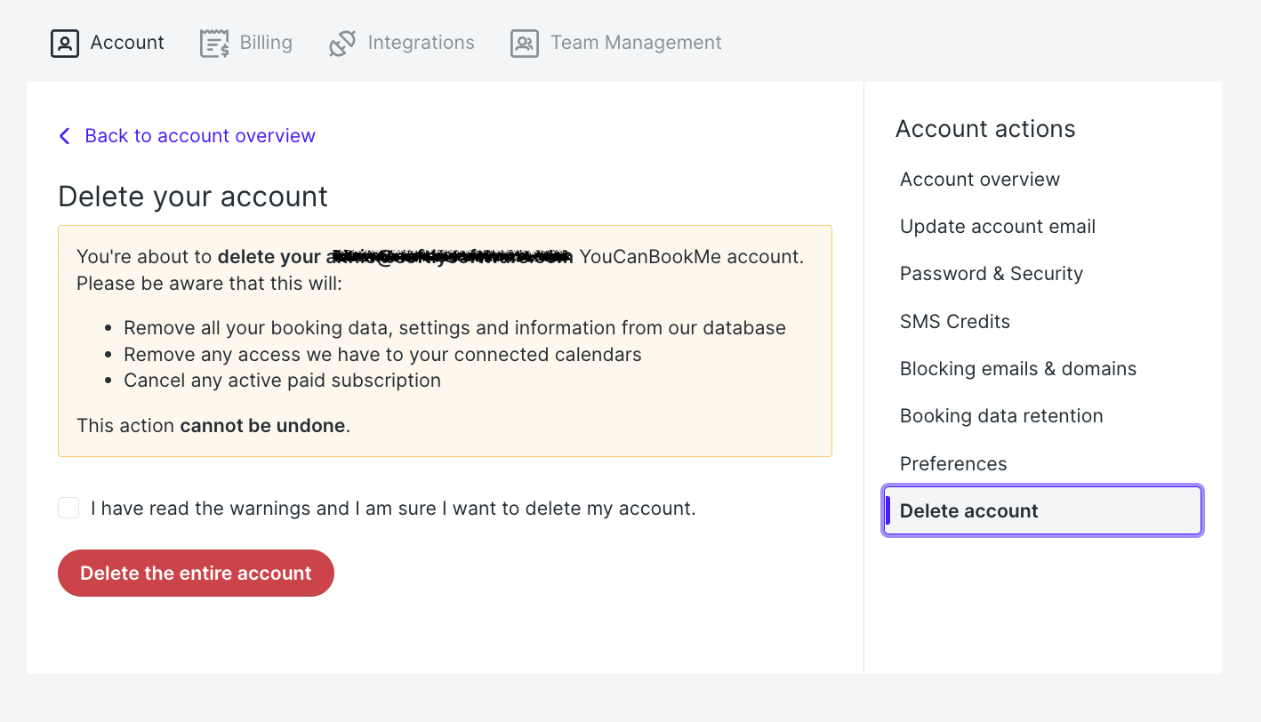 Deleting Your Youcanbookme Account Youcanbookme Help Center