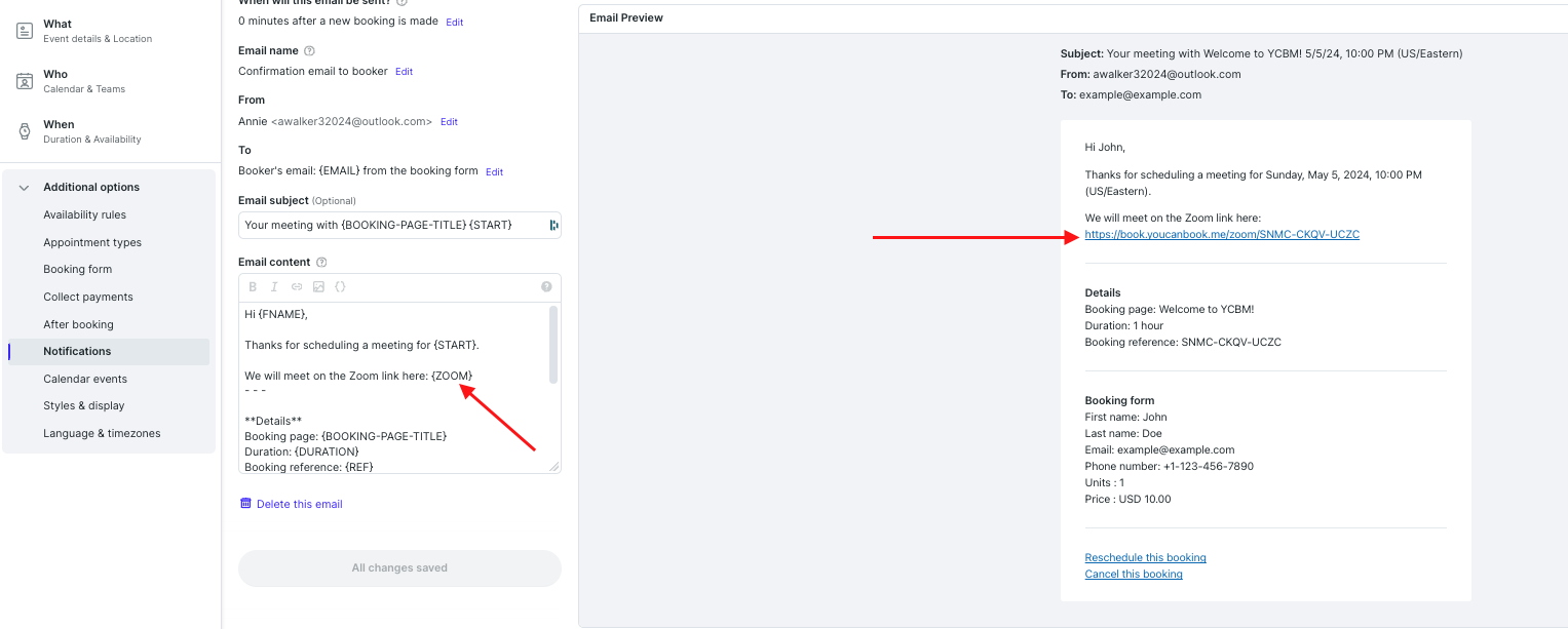 Share your unique video conferencing links – YouCanBookMe Help Center