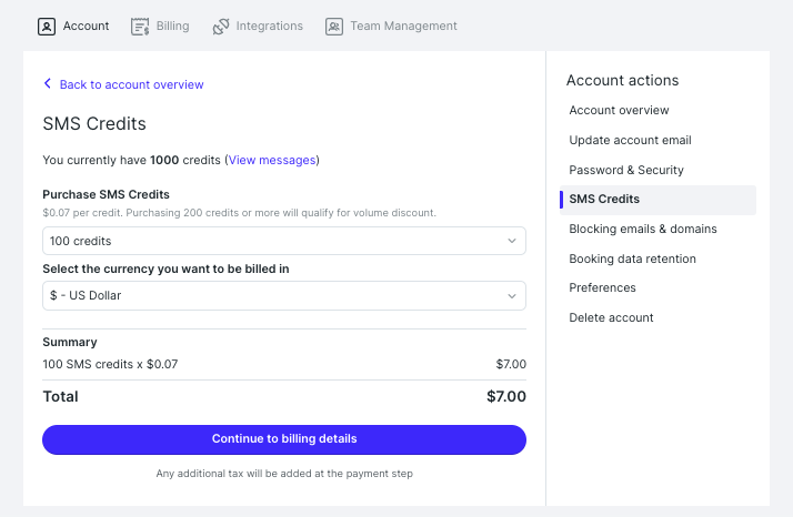 How to Buy SMS Credits – YouCanBookMe