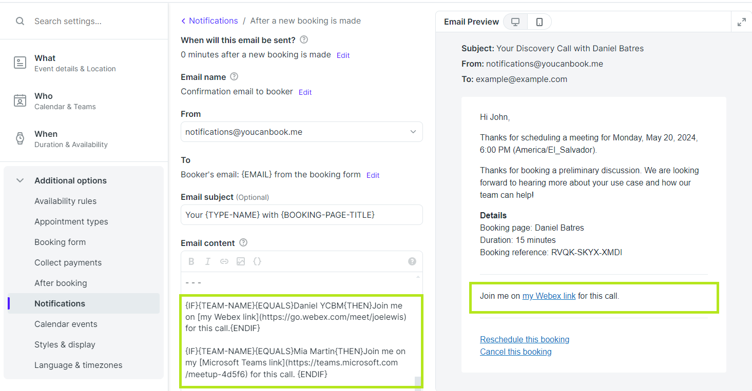 Using Conditional Statements – YouCanBookMe Help Center