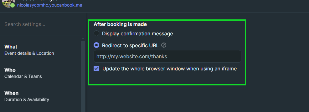 Customize the confirmation page after booking – YouCanBookMe Help Center
